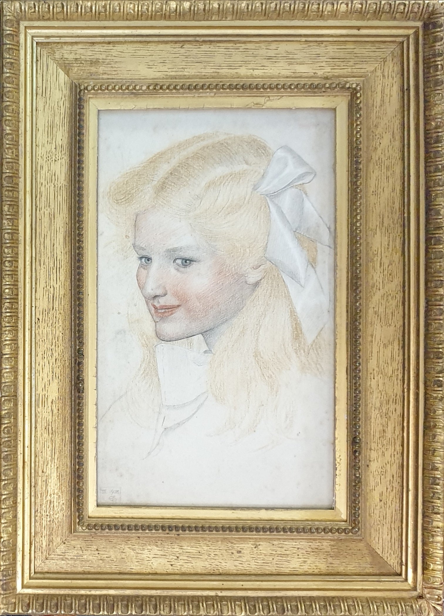 Joseph Edward Southall Chalk Portrait Of A Young Girl 1908 – Patrick Boyd-Carpenter