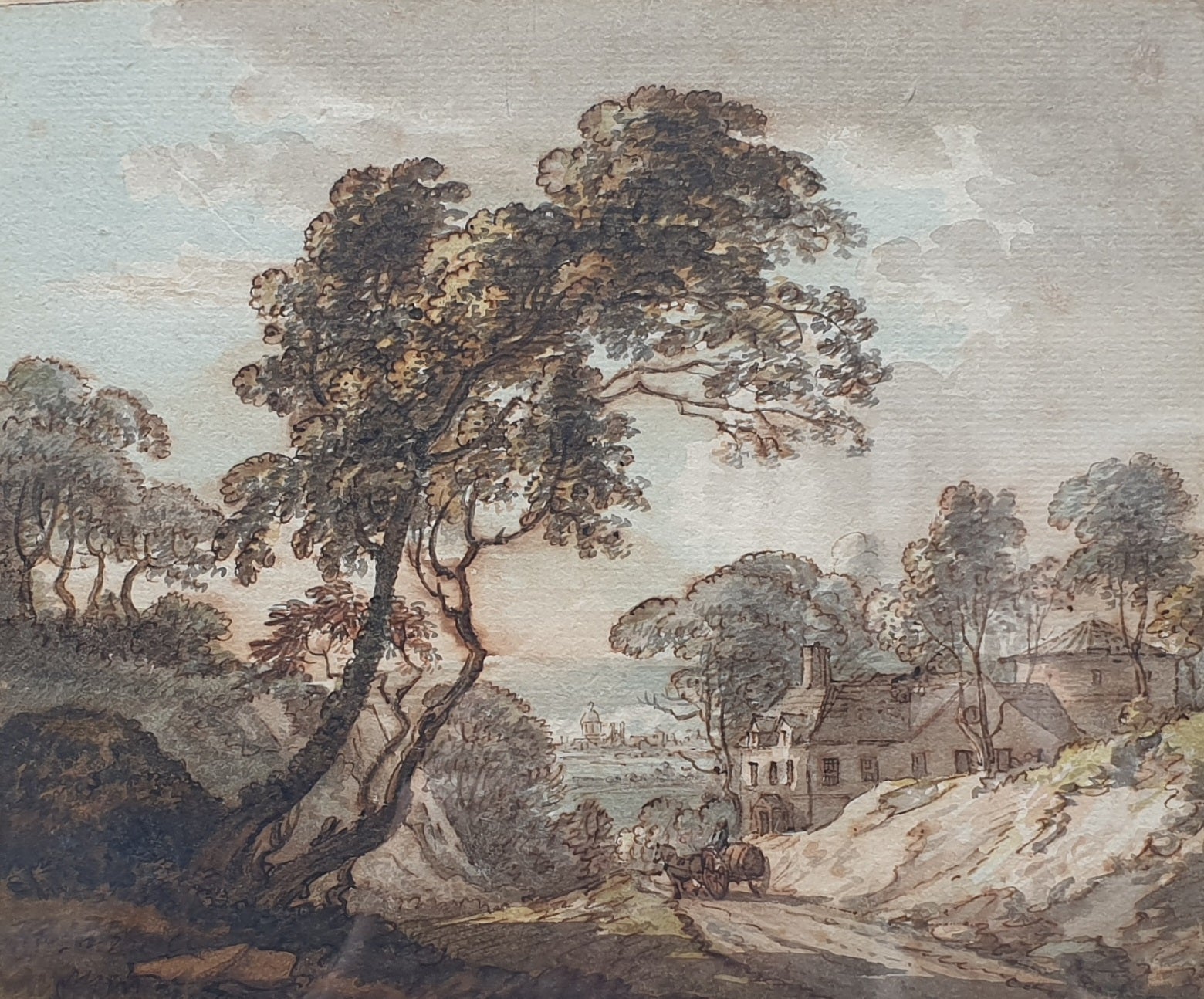 Paul Sandby R.A Watercolour Drawing A View Of Oxford From Headington C ...