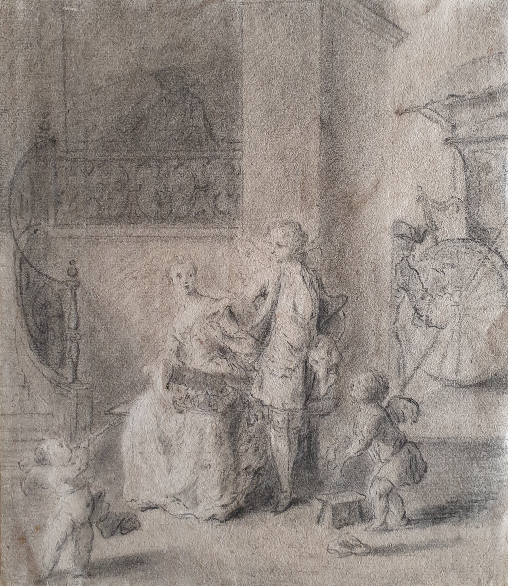 Gabriel-Jacques De Saint-Aubin French School 18th.Century Chalk Drawin ...