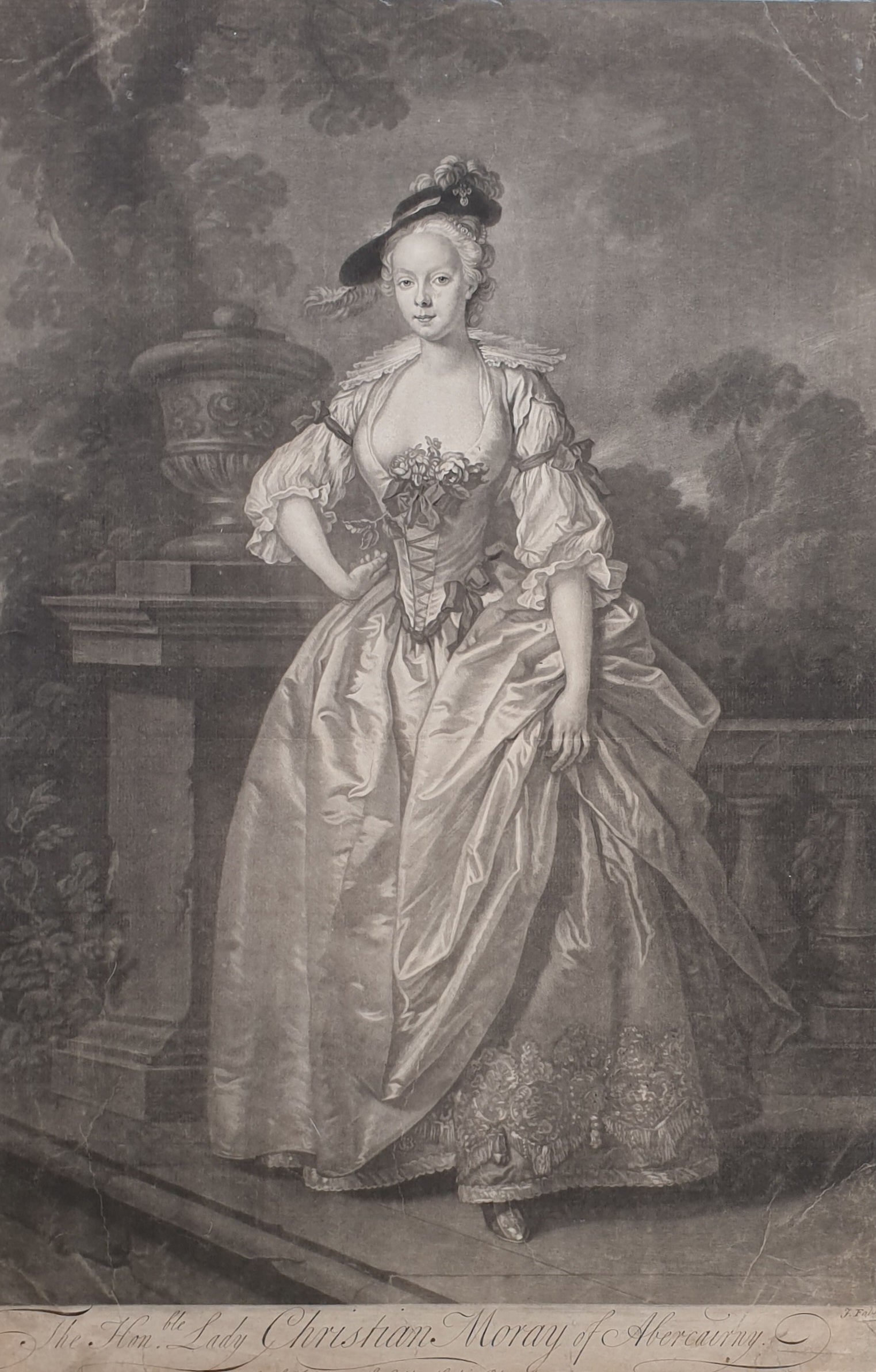 The Honourable Lady Christian Moray Of Abercairny 18th.Century Mezzoti ...