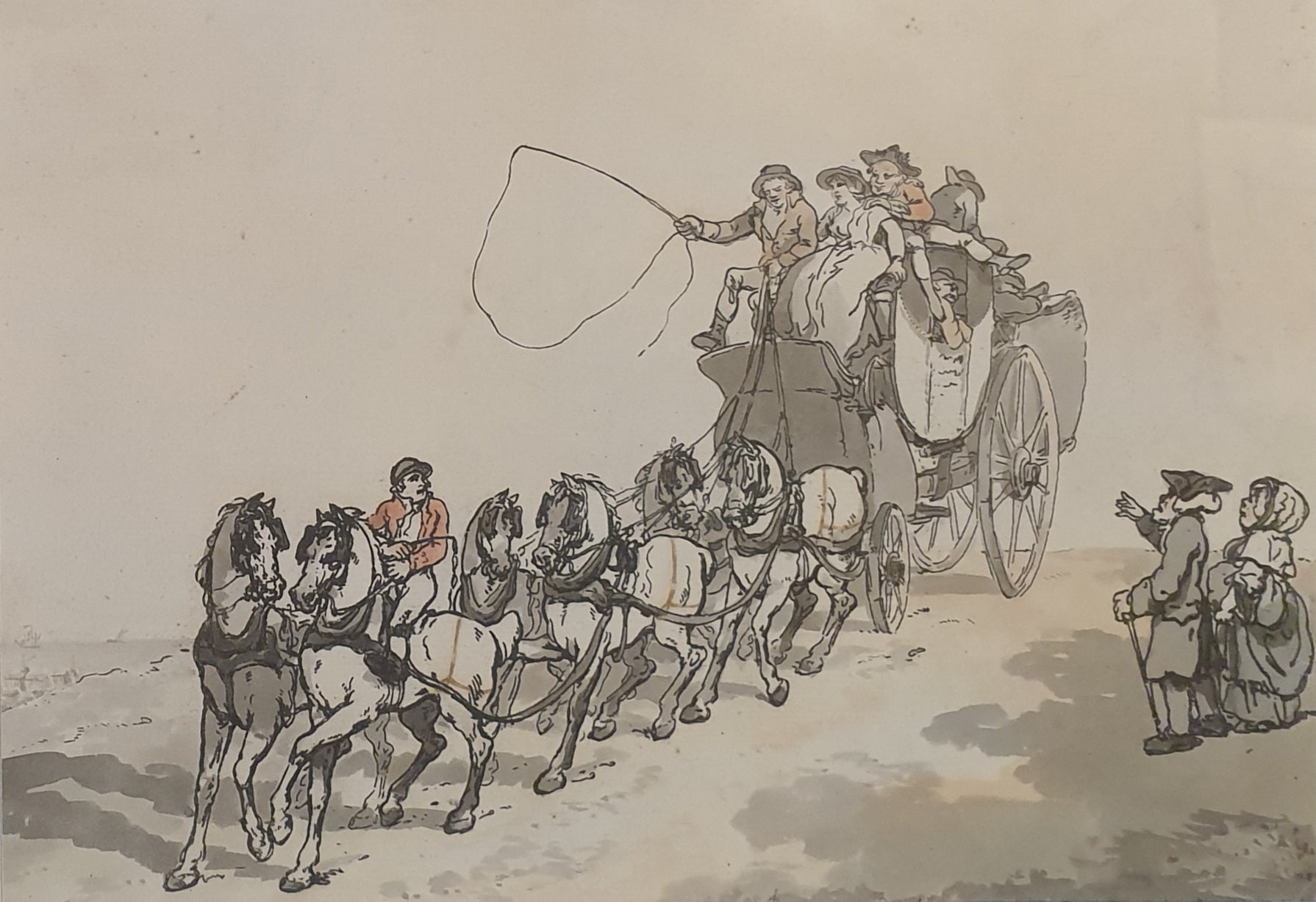 Thomas Rowlandson British School 18th.Century A Stage Coach And Six Ci ...
