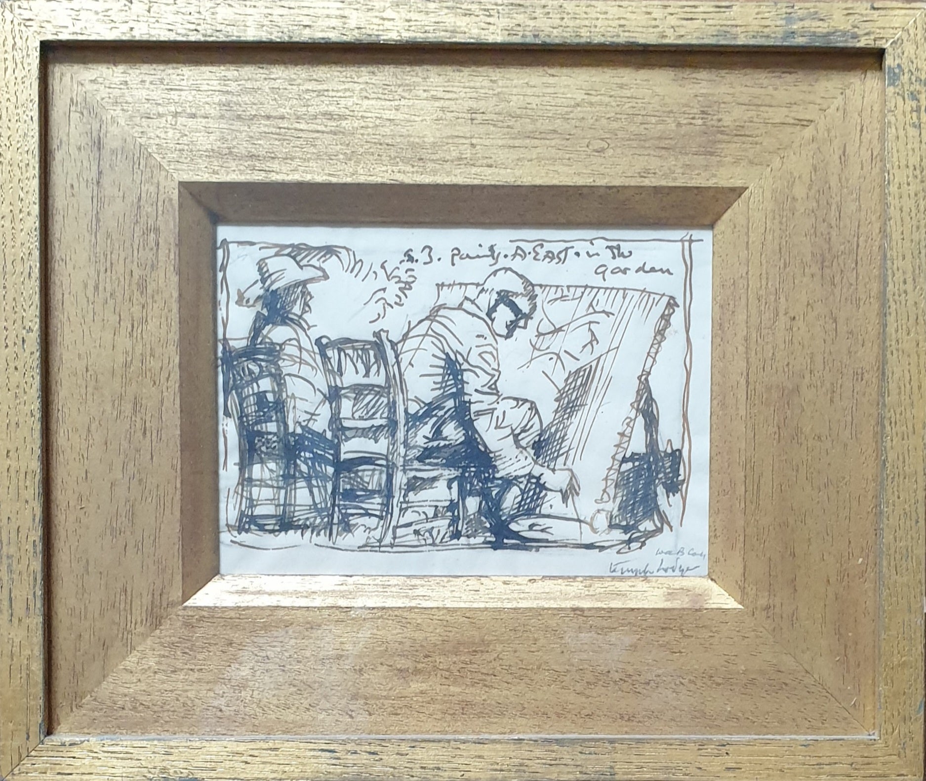 Sir Frank Brangwyn R.A. Pen And Ink Study Of The Artist Painting A Por ...